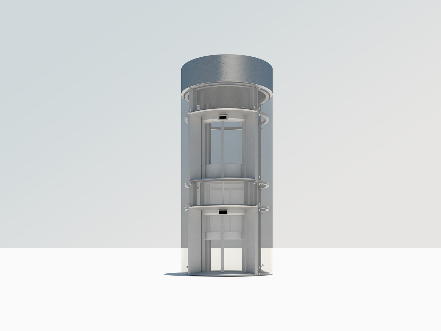 3d Circular Glass Elevator