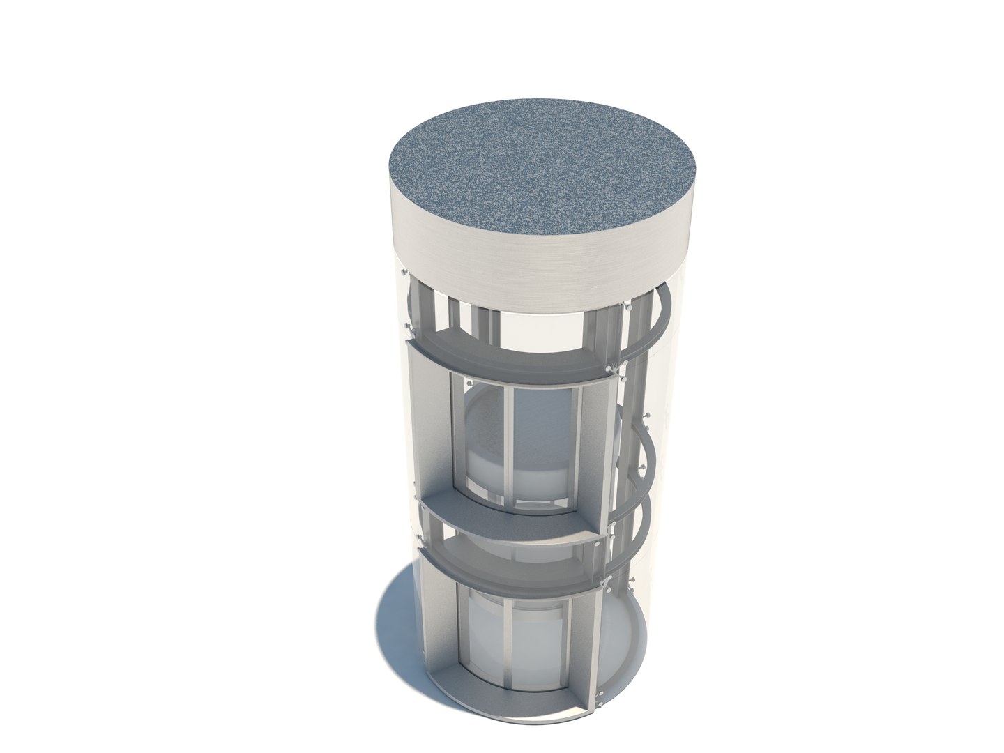 3d Circular Glass Elevator