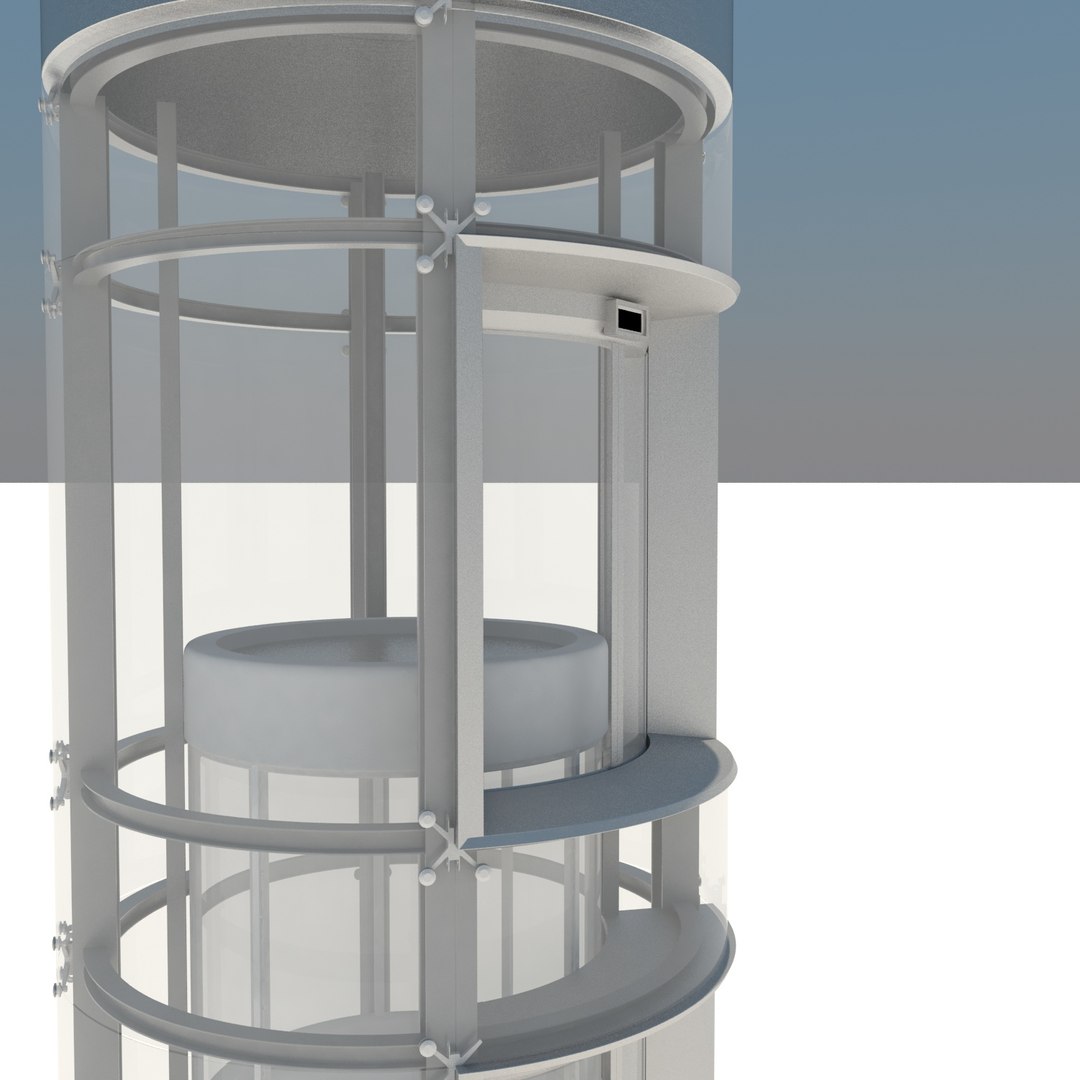 3d Circular Glass Elevator