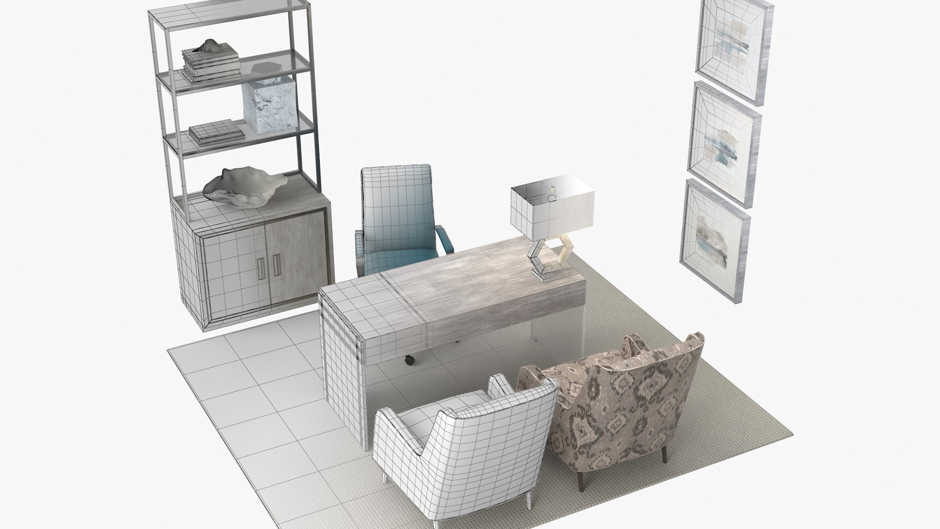 3D Ethan Allen Productive Workflow Home Office - TurboSquid 2001503