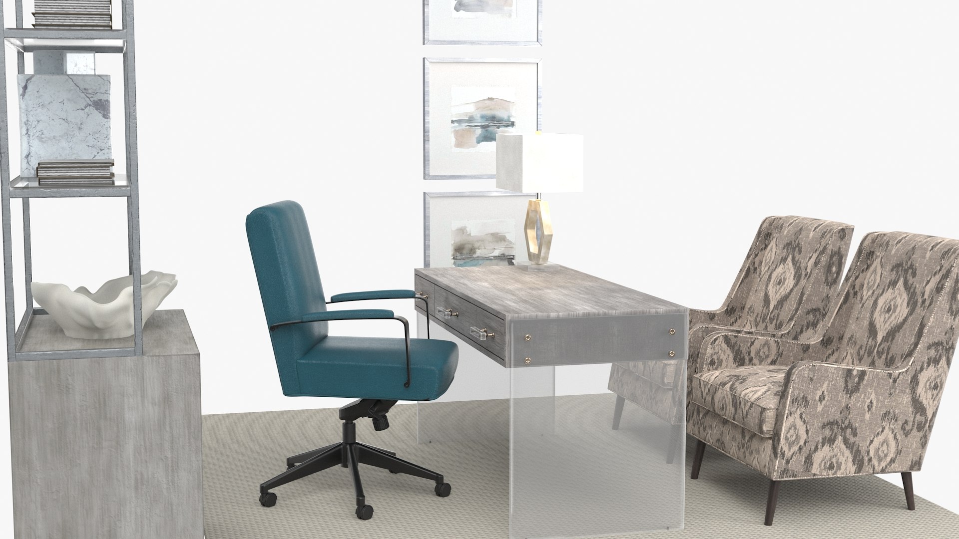 3D Ethan Allen Productive Workflow Home Office - TurboSquid 2001503