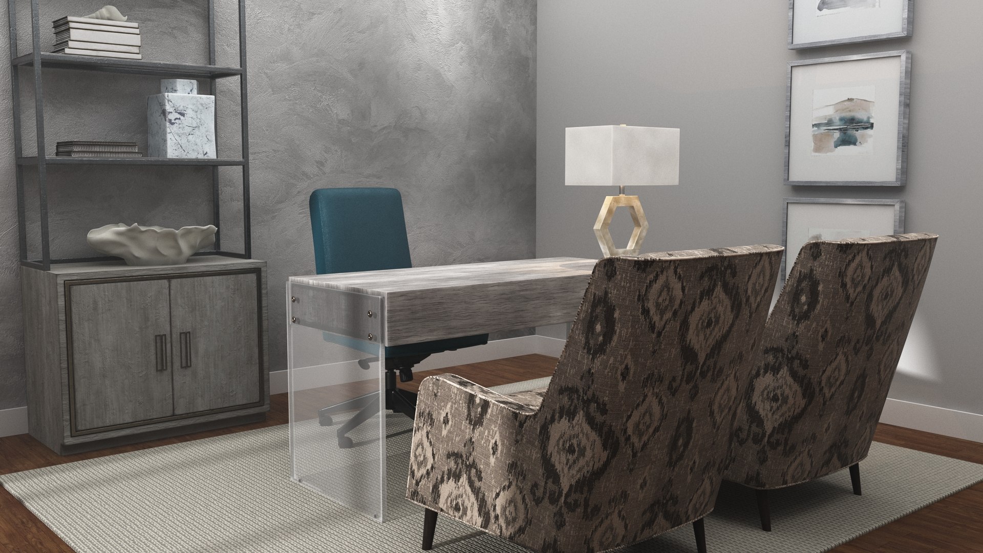 3D Ethan Allen Productive Workflow Home Office - TurboSquid 2001503