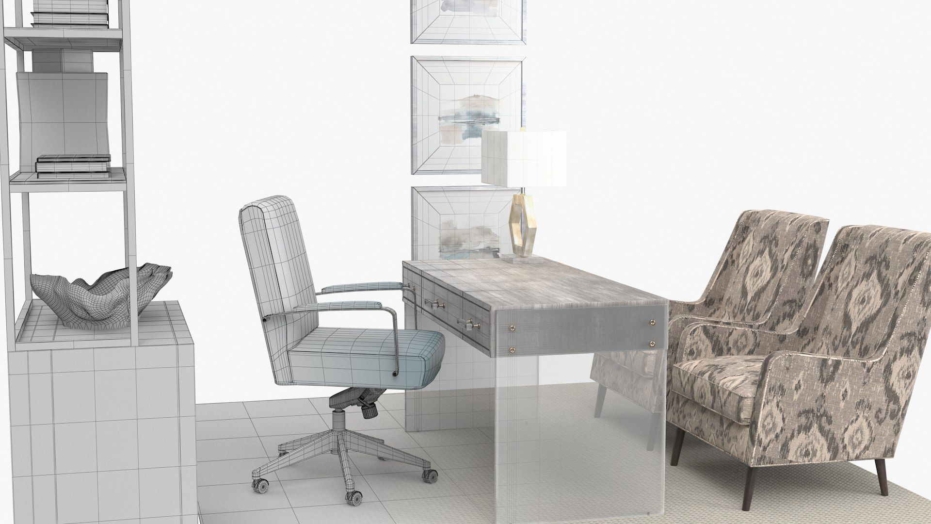 3D Ethan Allen Productive Workflow Home Office - TurboSquid 2001503
