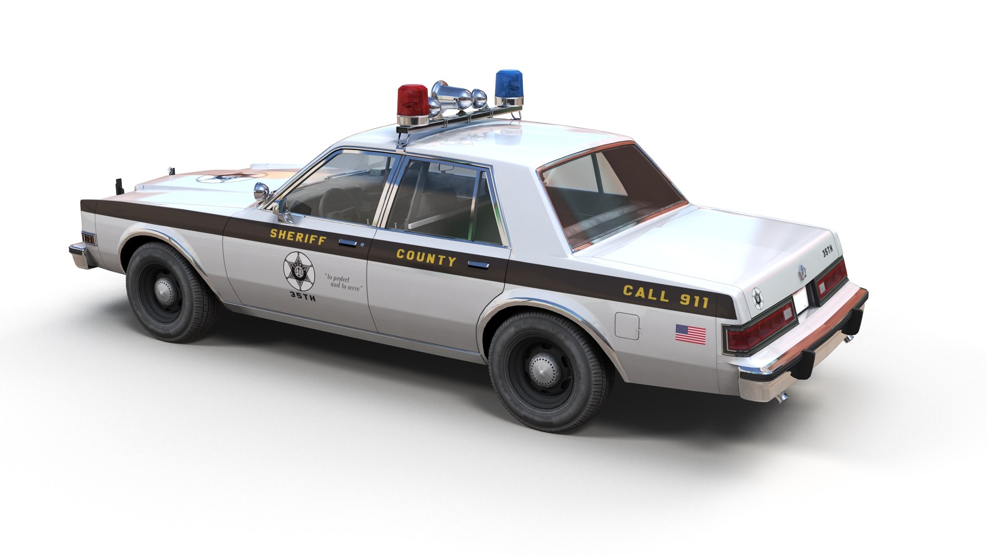 3D Dodge Diplomat Sheriff Car - TurboSquid 2273217