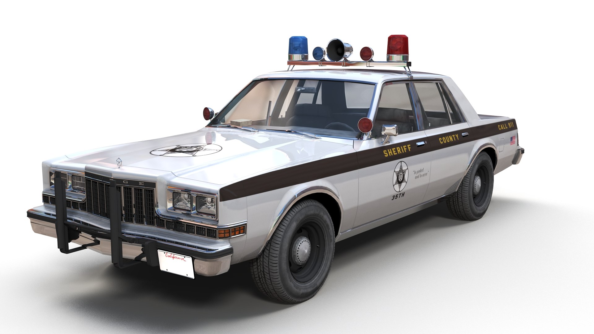 3D Dodge Diplomat Sheriff Car - TurboSquid 2273217