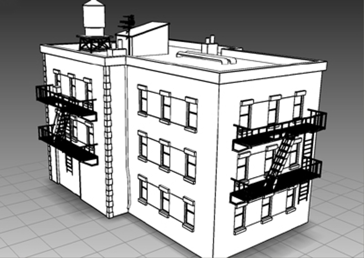 Downtown Building 3d Model