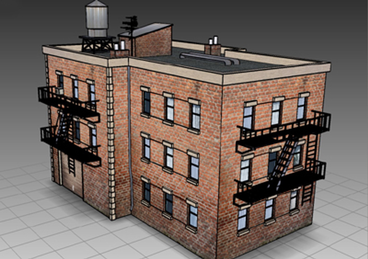 Downtown Building 3d Model