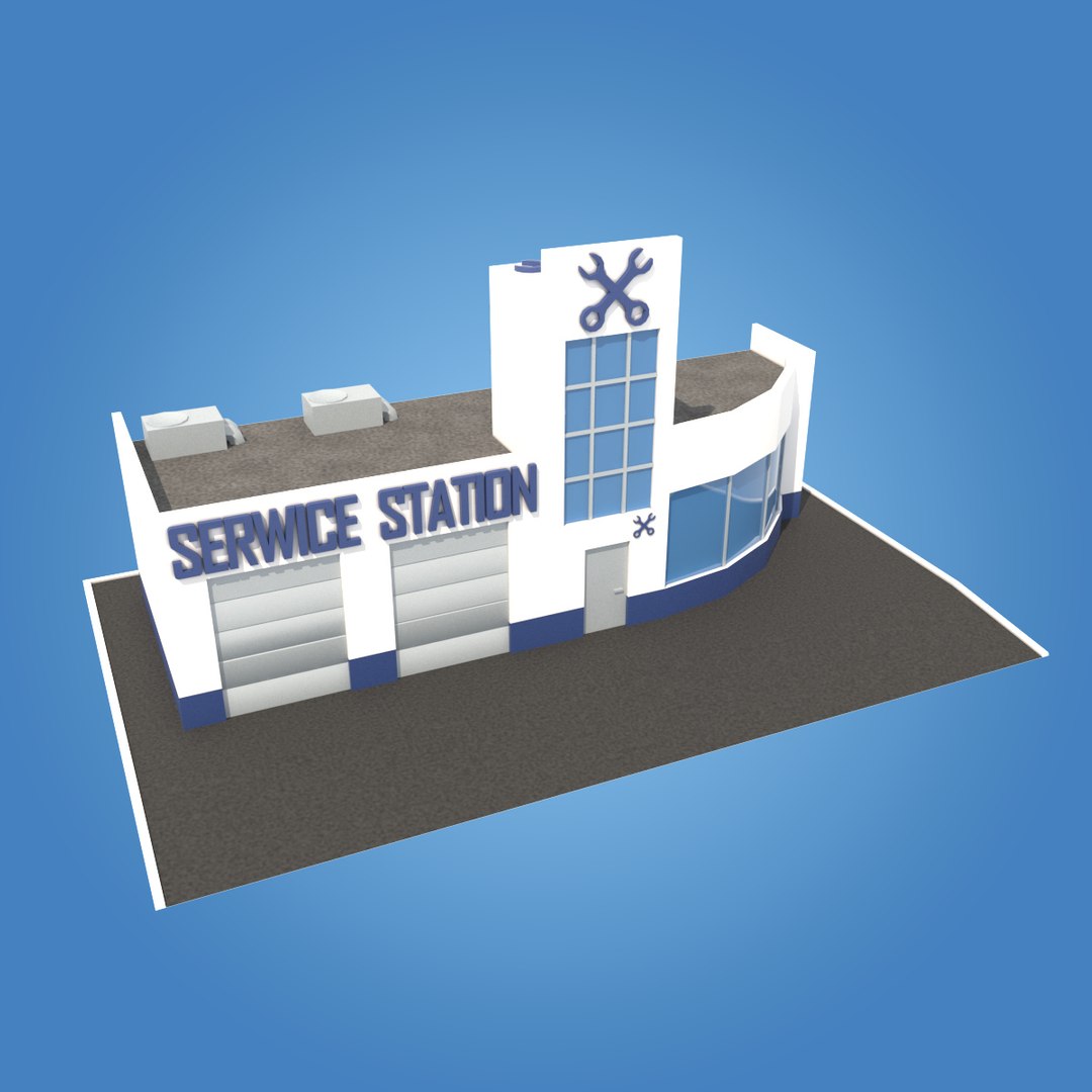 Cartoon Pack Service Stations 3D Model - TurboSquid 1310156