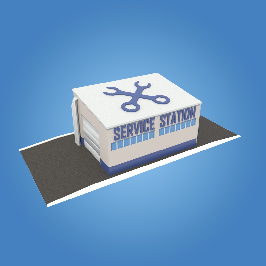Cartoon Pack Service Stations 3D Model - TurboSquid 1310156