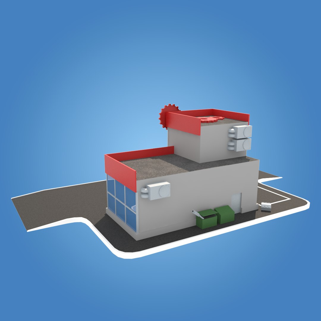 Cartoon Pack Service Stations 3D Model - TurboSquid 1310156