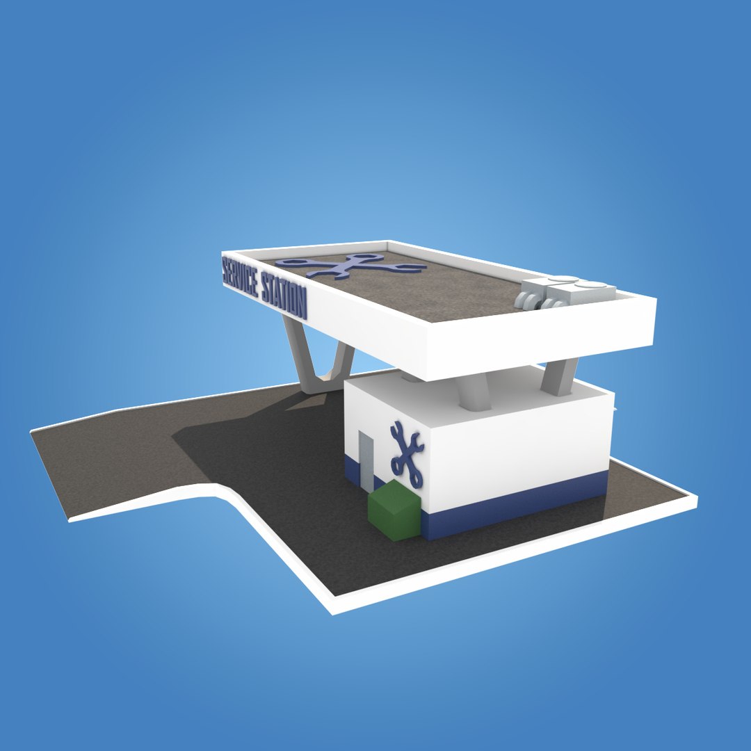 Cartoon Pack Service Stations 3D Model - TurboSquid 1310156
