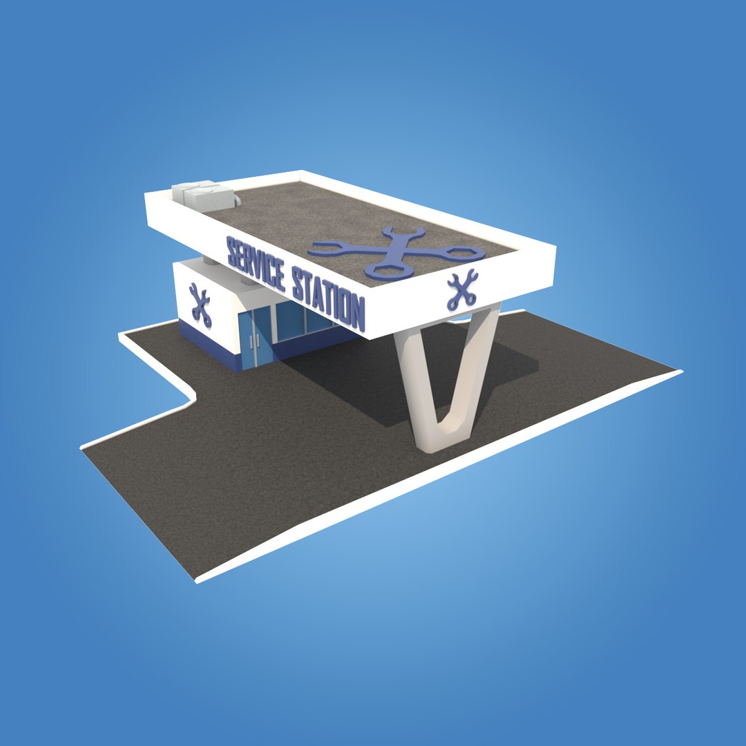 Cartoon Pack Service Stations 3D Model - TurboSquid 1310156