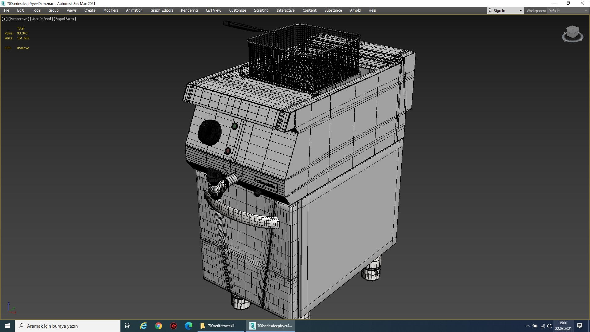 Fryer Modeled Commercial Kitchen 3D - TurboSquid 1709469
