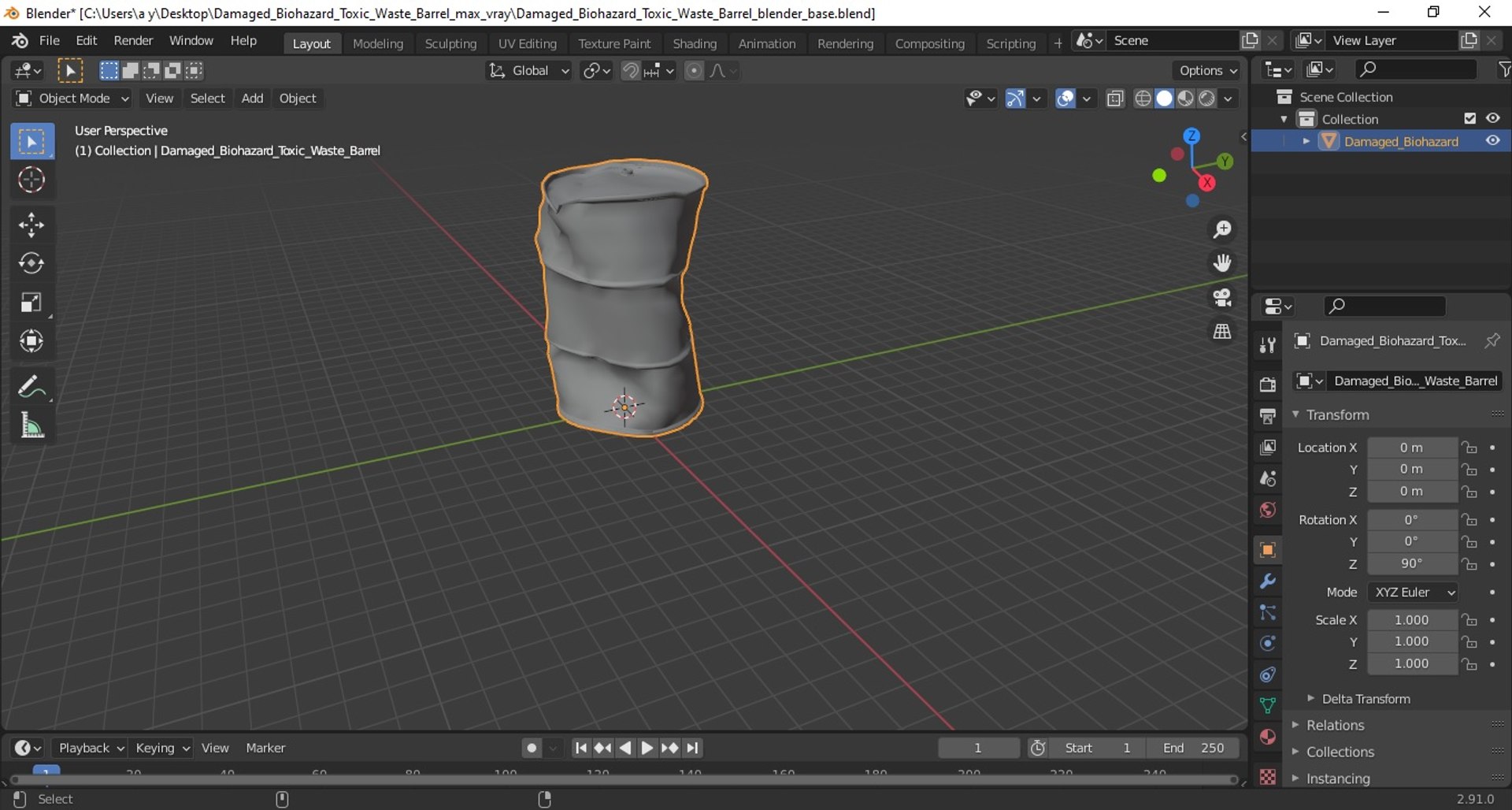 3D damaged biohazard toxic waste - TurboSquid 1699774