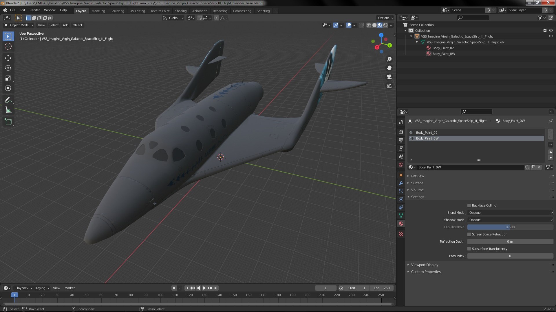 3D model VSS Imagine Virgin Galactic SpaceShip III Flight - TurboSquid ...