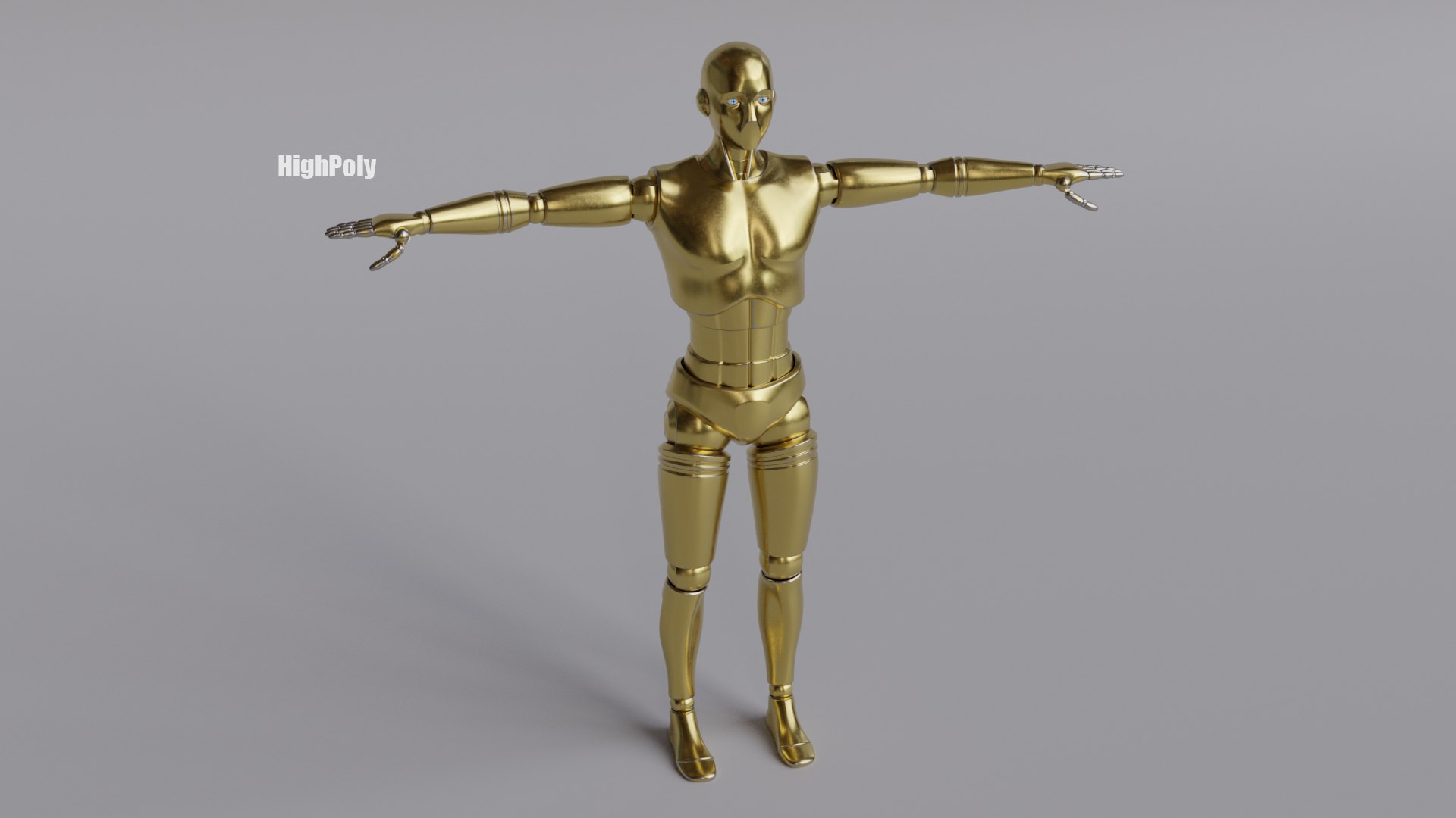 Gold Robot Man 3D Model - TurboSquid 1831541