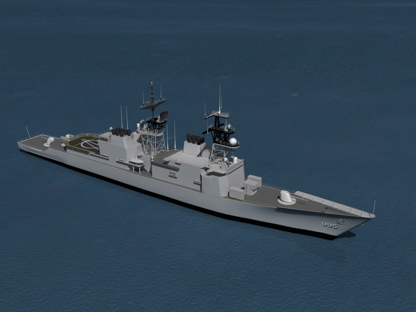 Kidd Class Destroyer 3d Model