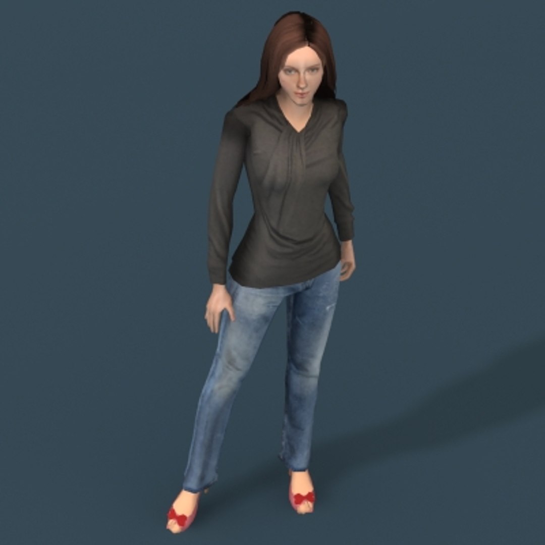 3ds Max Girl Character Rigged