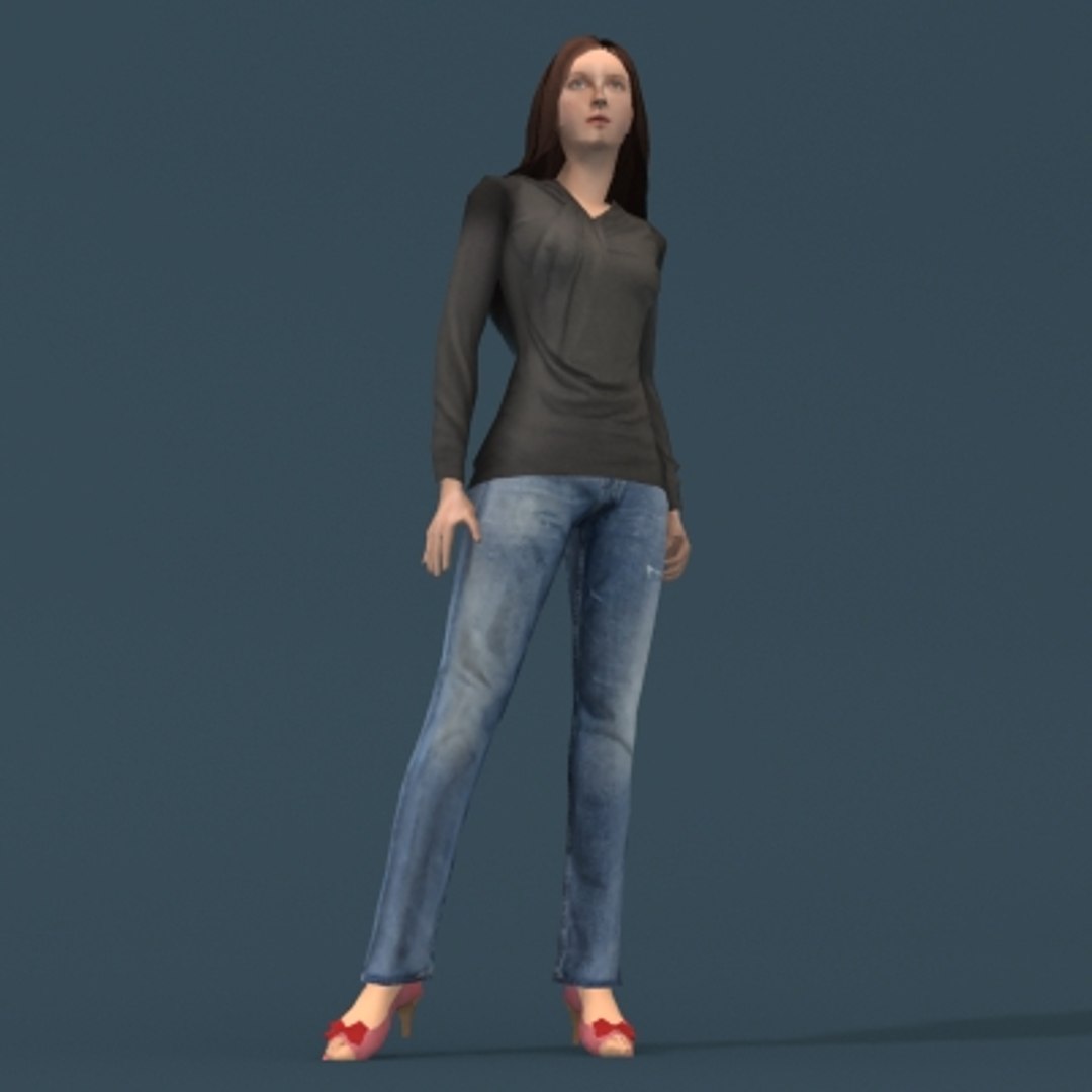 3ds Max Girl Character Rigged