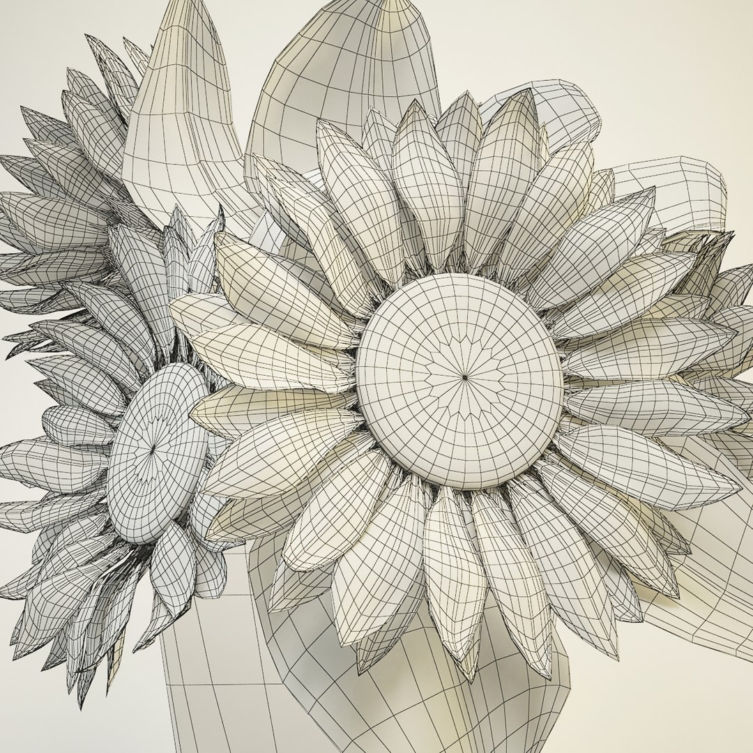 3d Model Sunflower Vase Flower