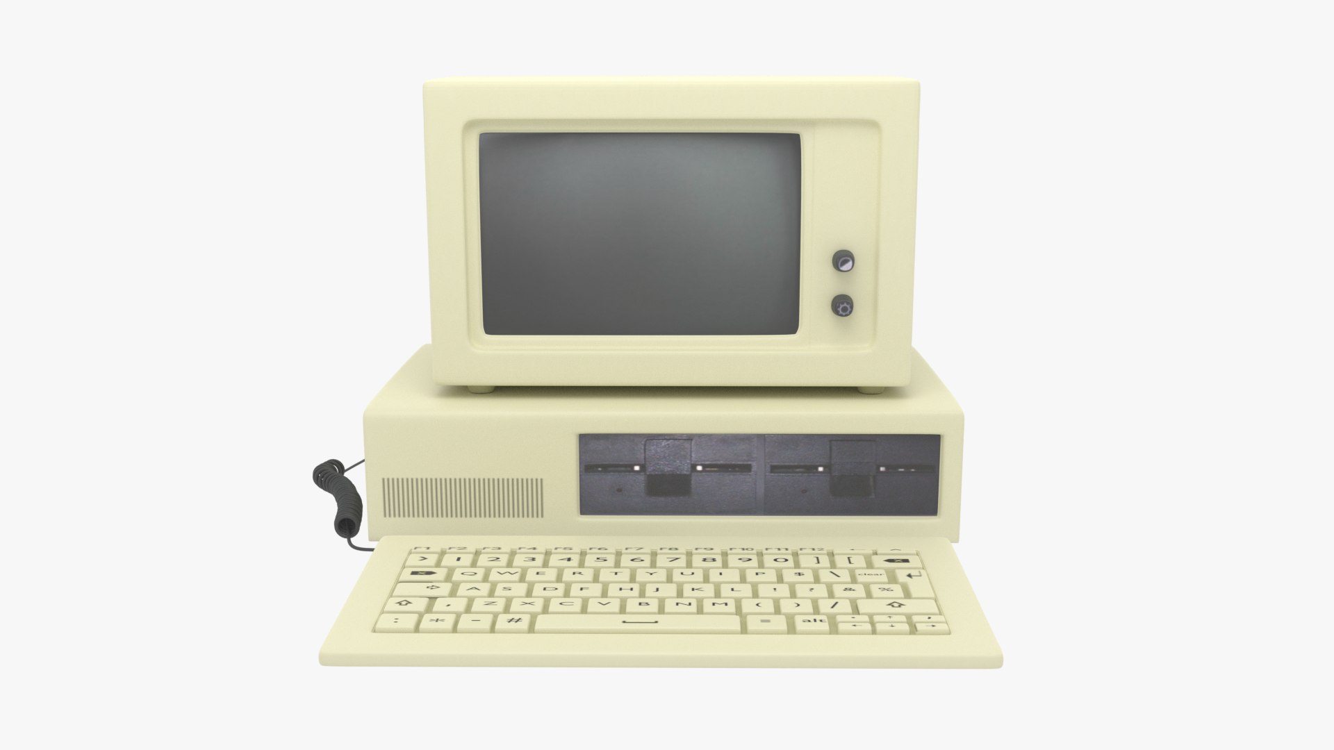 3D Old Computer 80s Model - TurboSquid 2001329