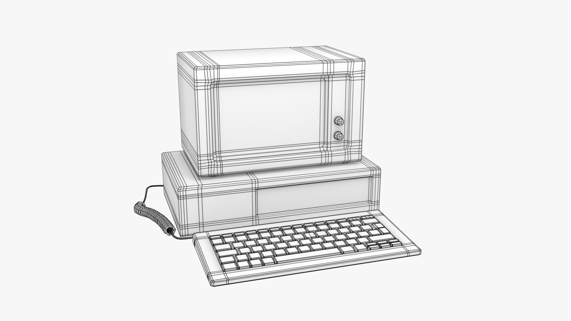 3D Old Computer 80s Model - TurboSquid 2001329