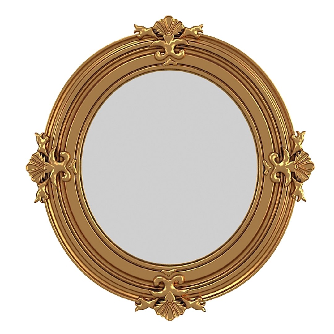 classic oval mirror 3d model