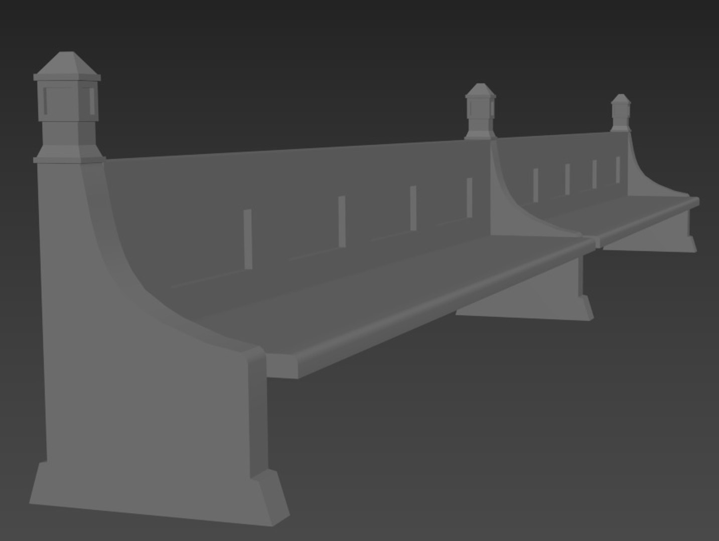 3D Gothic Church Bench Model - TurboSquid 1508924