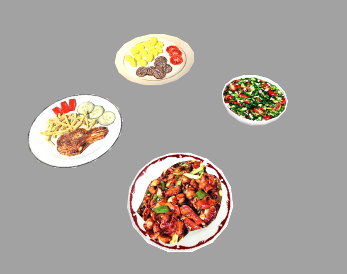 3d Pack 4 Meals Model