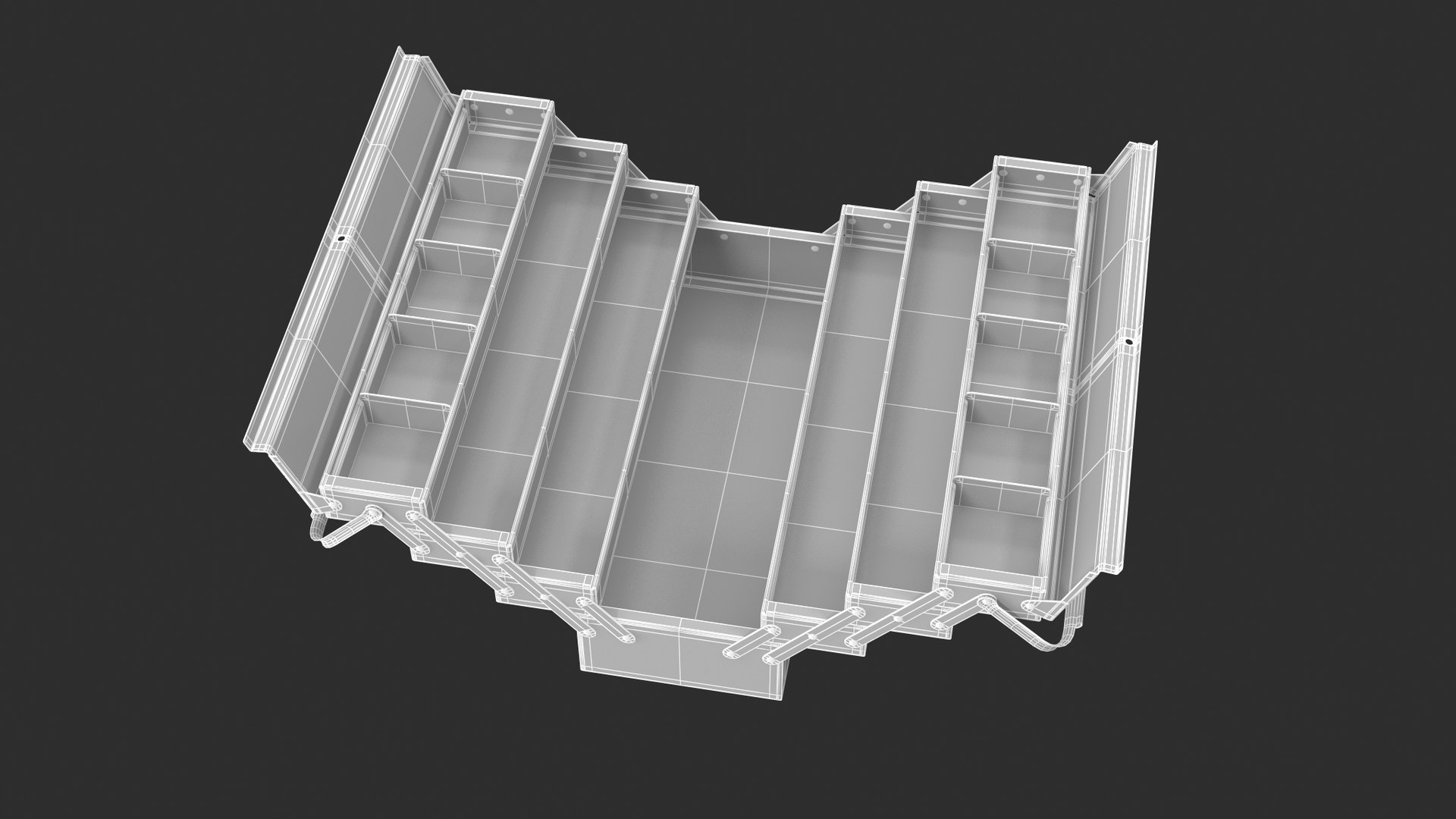 Red Metal Cantilever Tool Box 4 Tier Open 3D Model - TurboSquid 1901305