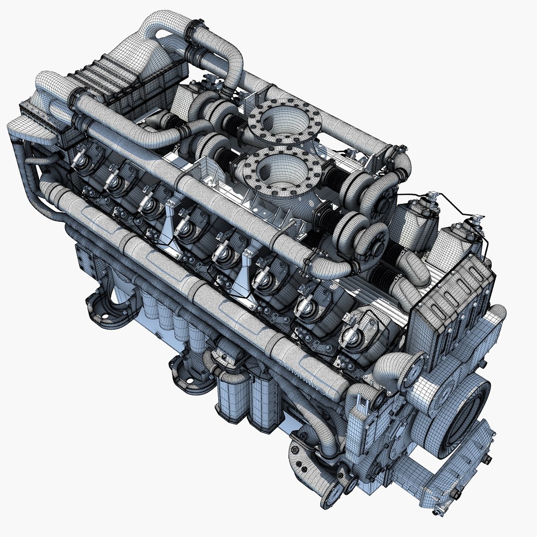 3d Cummins 16 Cylinders Diesel Engine