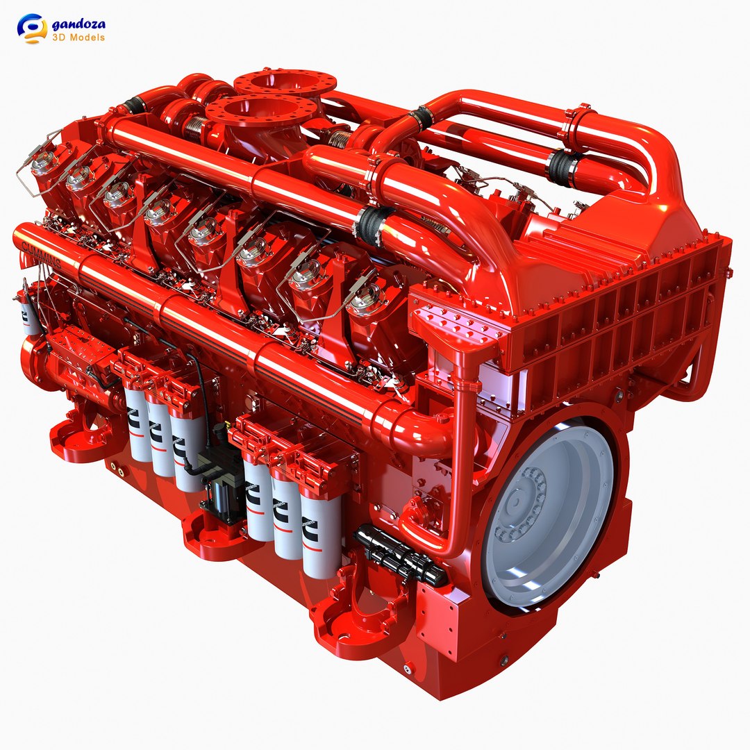 3d Cummins 16 Cylinders Diesel Engine