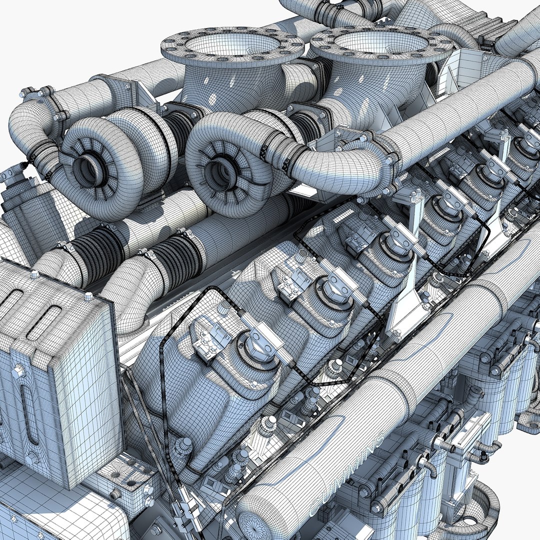 3d Cummins 16 Cylinders Diesel Engine