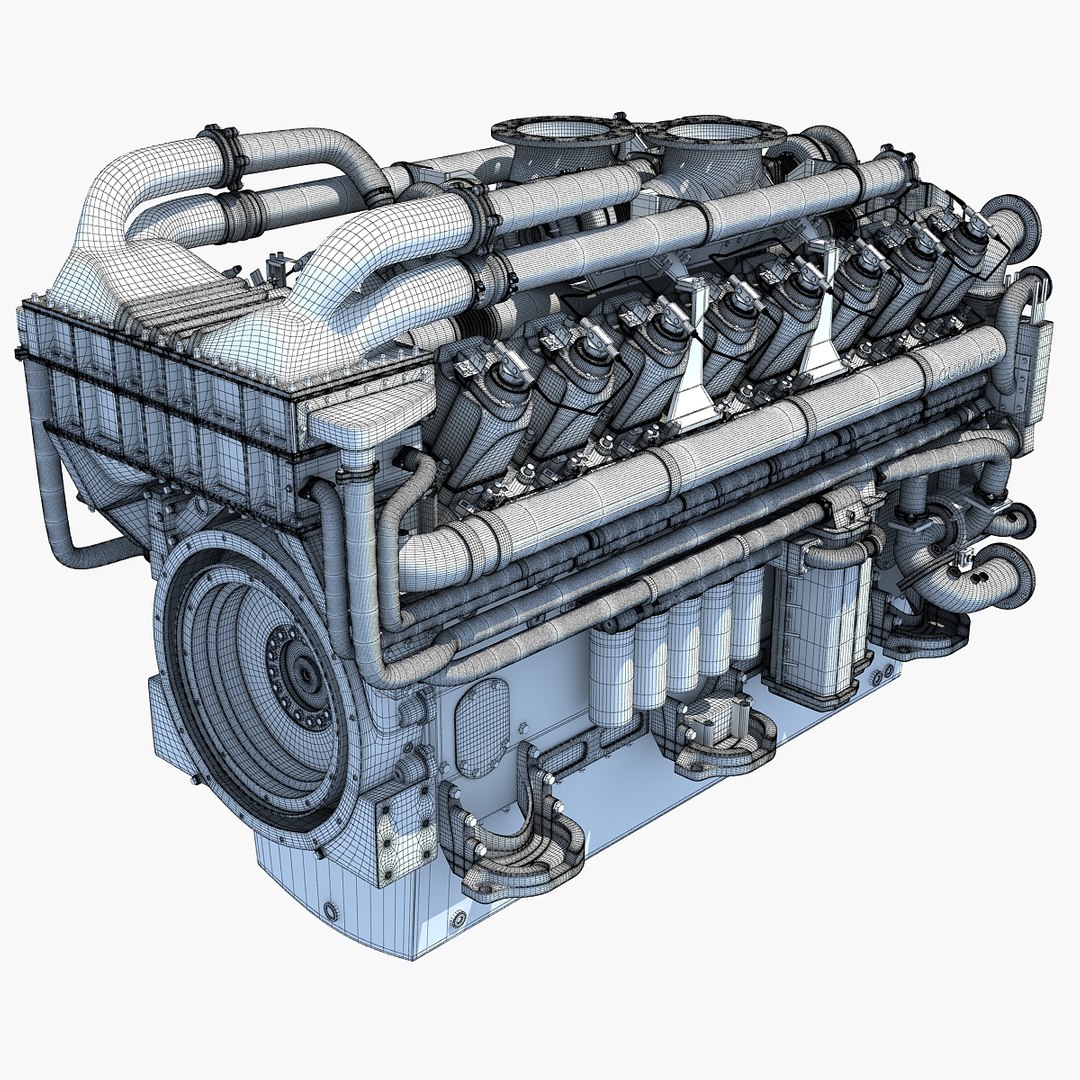 3d Cummins 16 Cylinders Diesel Engine