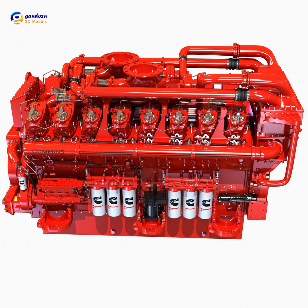 3d Cummins 16 Cylinders Diesel Engine