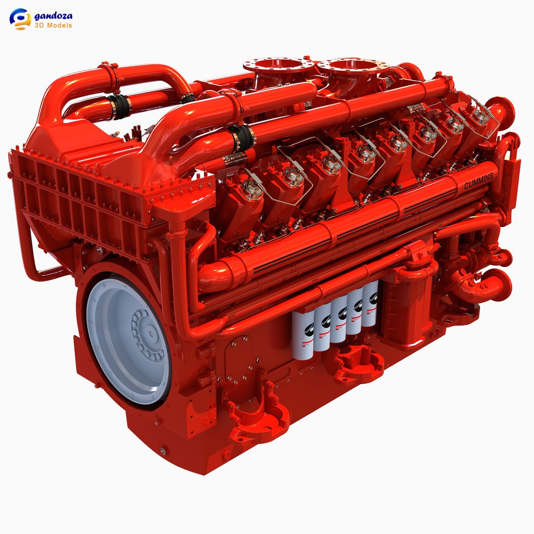 3d Cummins 16 Cylinders Diesel Engine