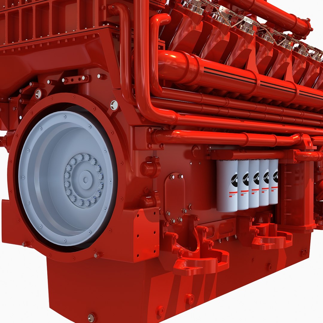 3d Cummins 16 Cylinders Diesel Engine
