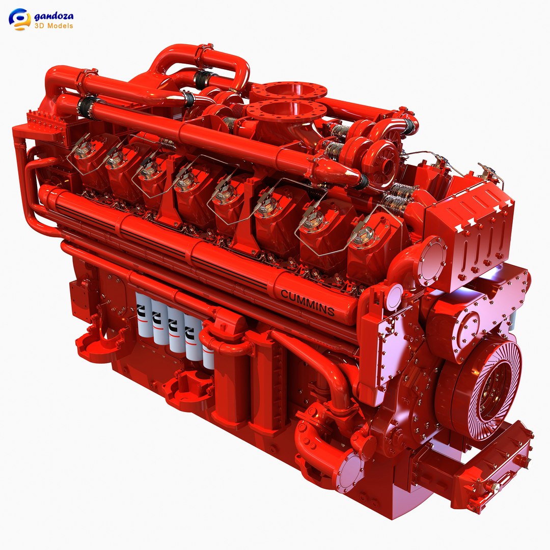 3d Cummins 16 Cylinders Diesel Engine