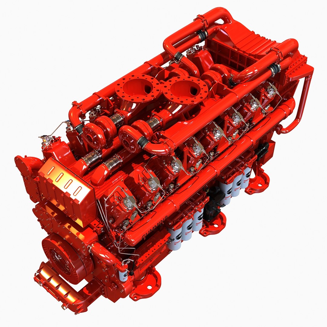 3d Cummins 16 Cylinders Diesel Engine