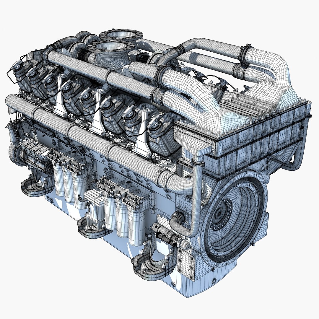 3d Cummins 16 Cylinders Diesel Engine