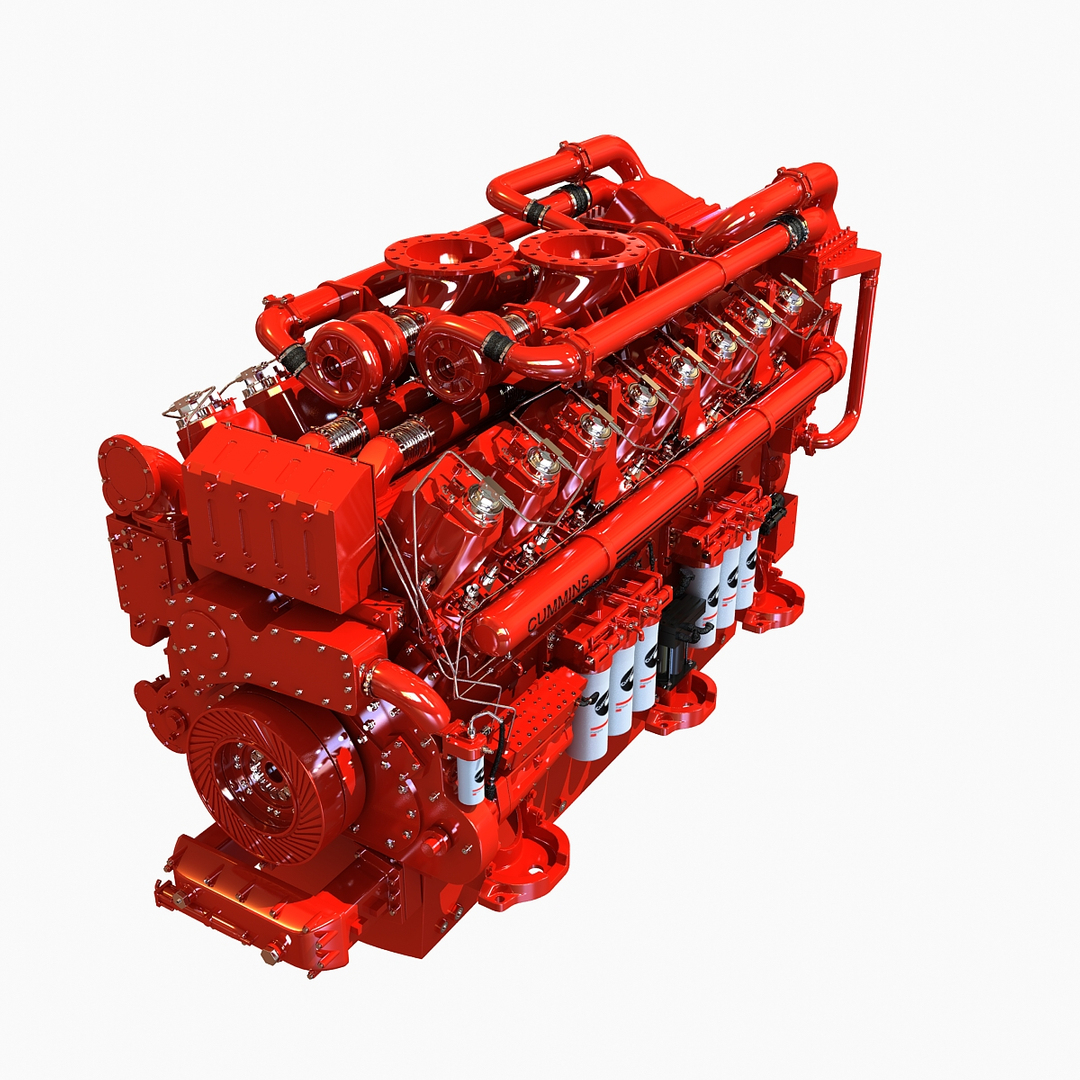 3d Cummins 16 Cylinders Diesel Engine