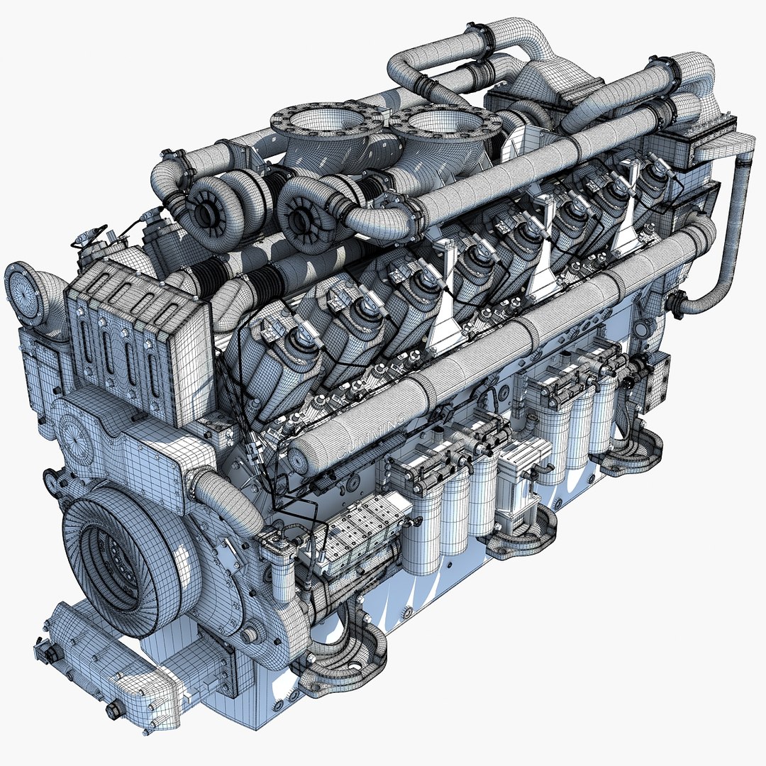 3d Cummins 16 Cylinders Diesel Engine