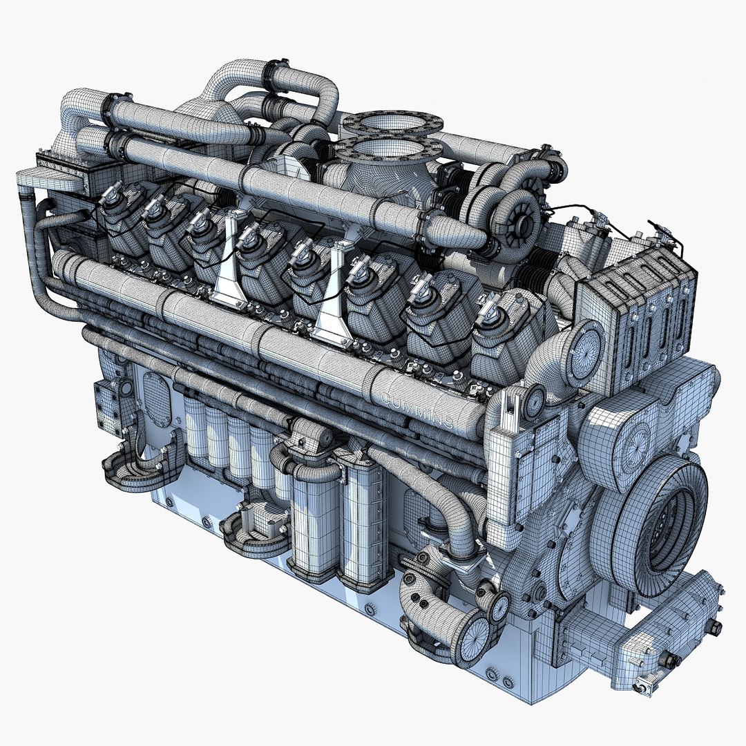 3d Cummins 16 Cylinders Diesel Engine