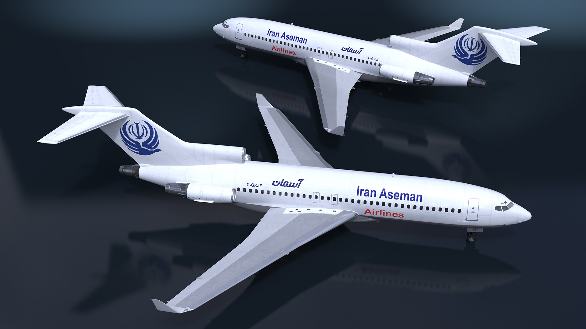 Commercial Airliner Boeing 727-100 Iran Aseman 3D - TurboSquid 2378816