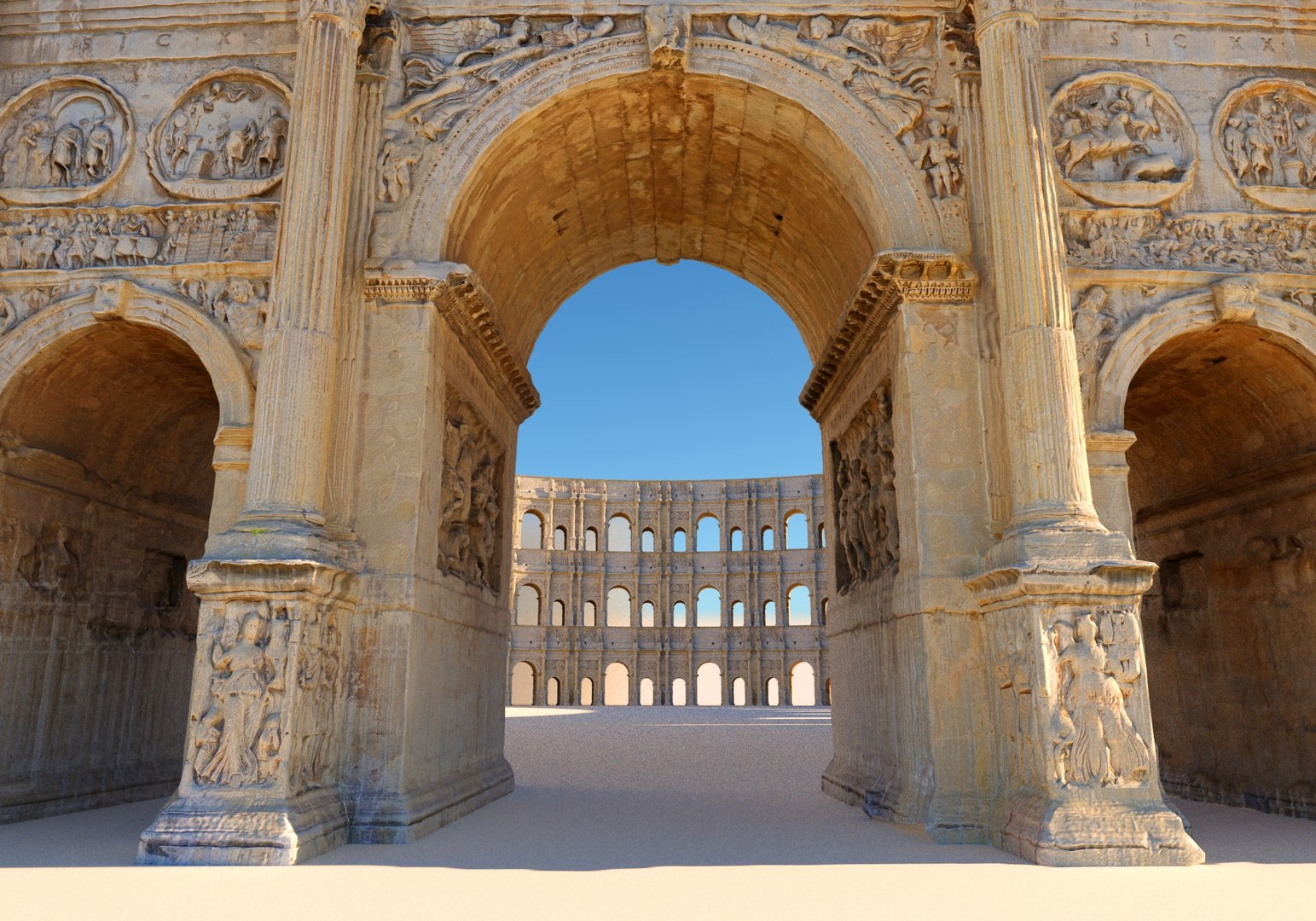 3D Mega Arena Colosseum Model - TurboSquid 1758281