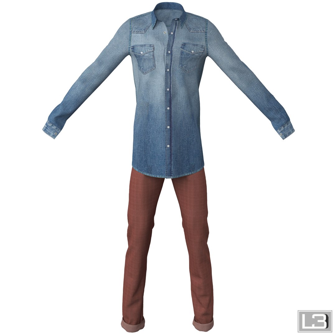 3d model of man clothes