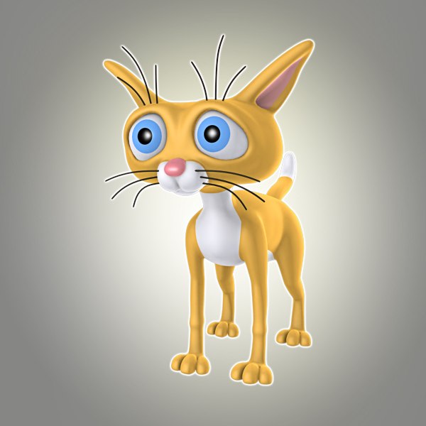 simple cartoon cat 3d model