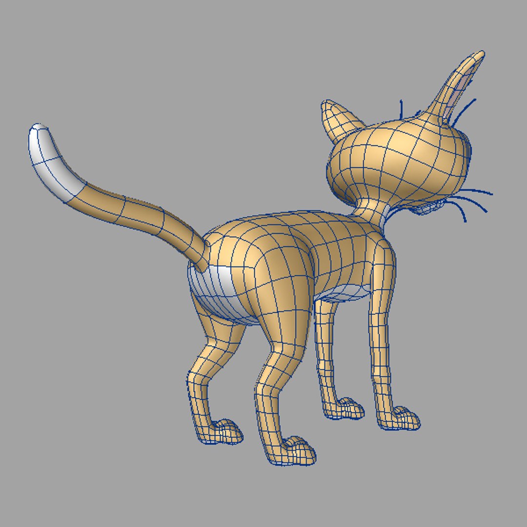 Simple Cartoon Cat 3d Model
