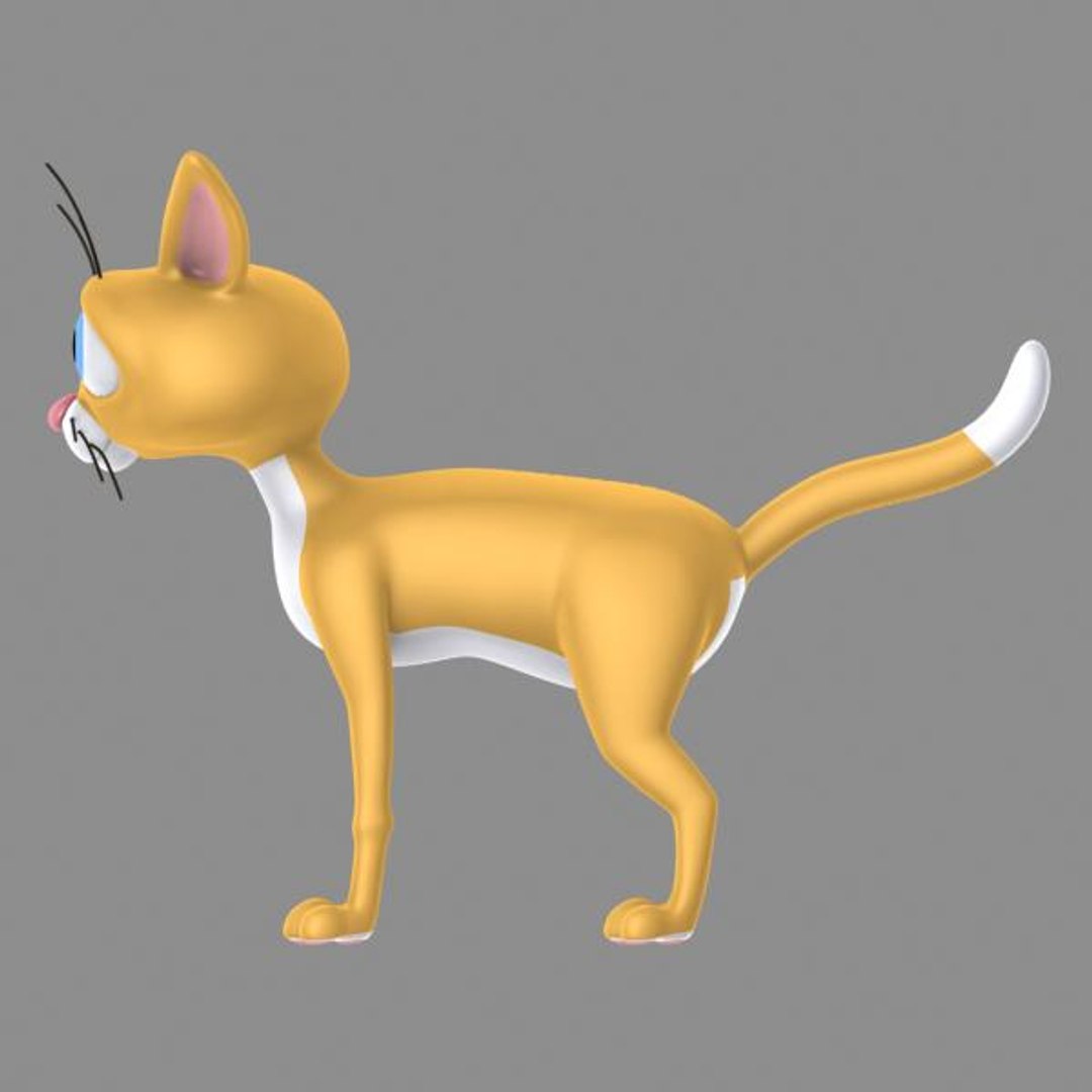 Simple Cartoon Cat 3d Model