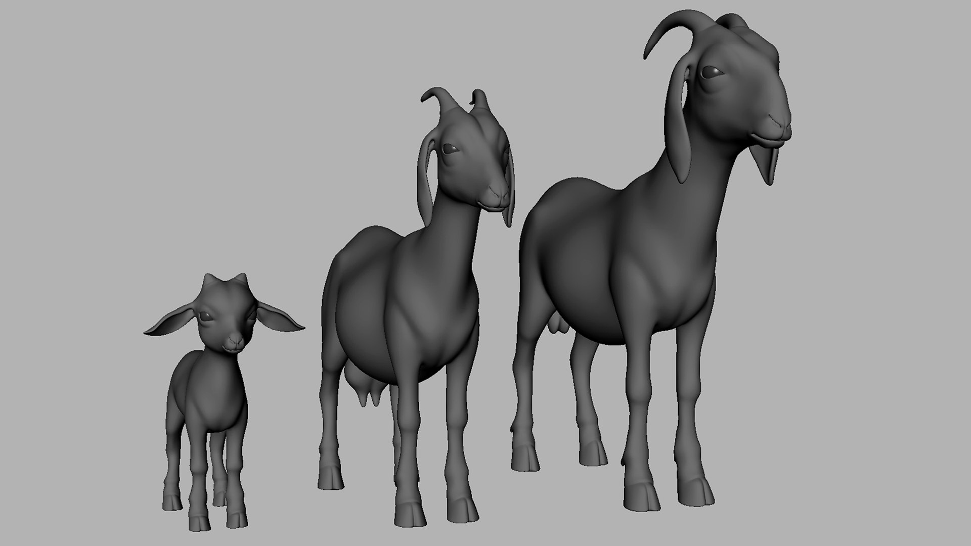 Goat Family 3D Model - TurboSquid 2238255